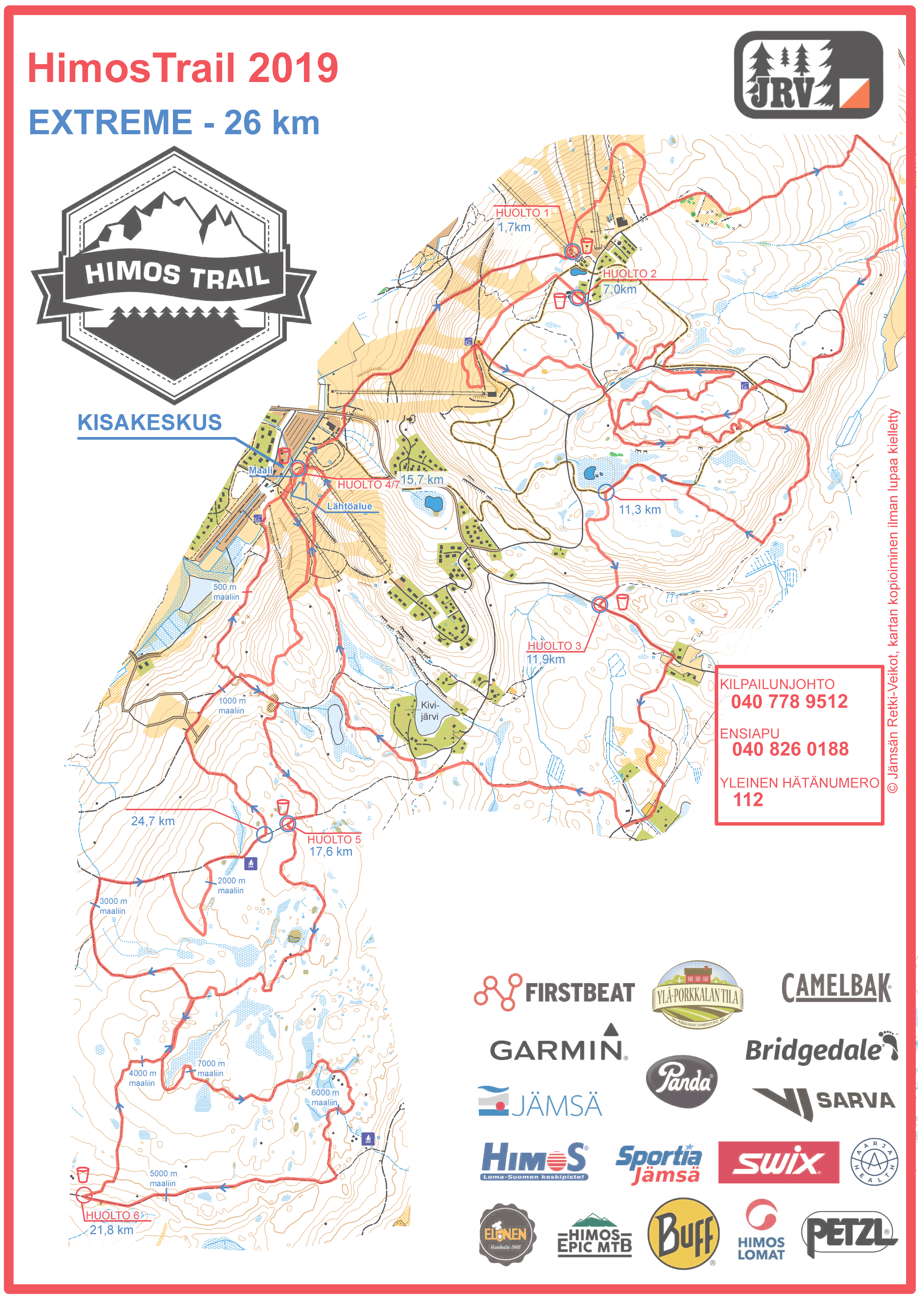 Reittikartta – Himos Trail -polkujuoksutapahtuma